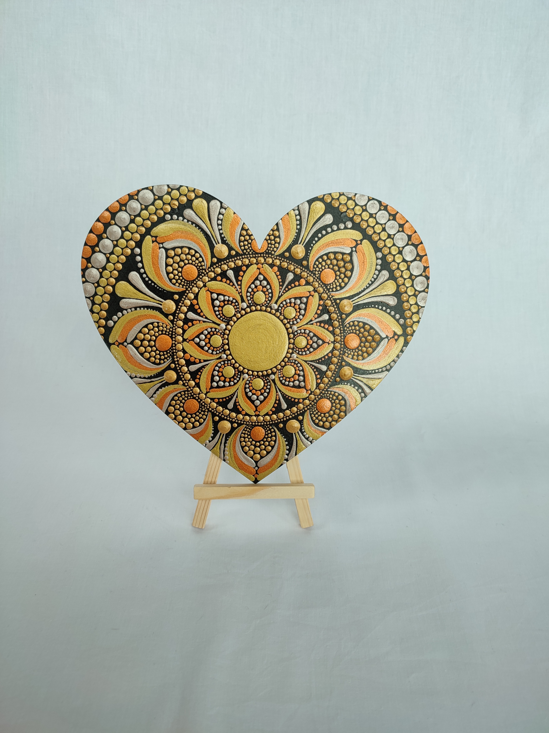 Corazón mandala Rising sun - Puntos con Arte